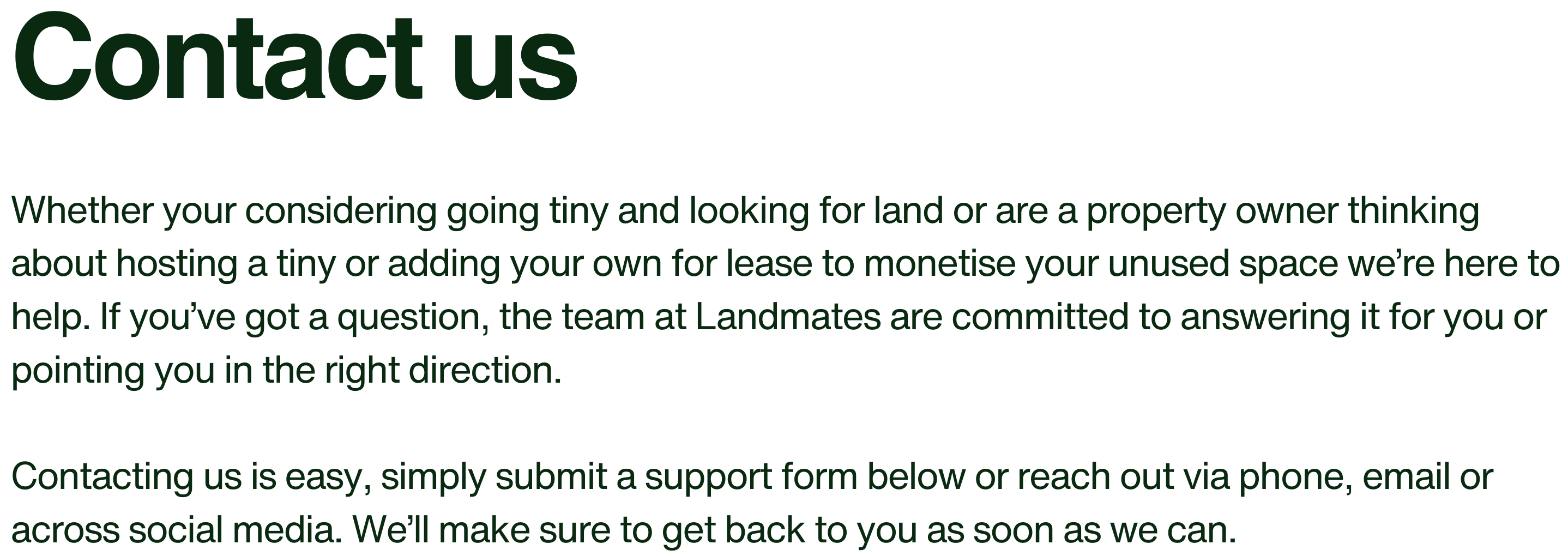 Contact us - Landmates